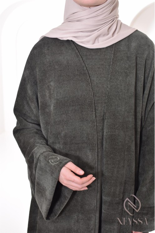 ensemble abaya kimono en velours, idéal pour l'hiver,Neyssa Confection